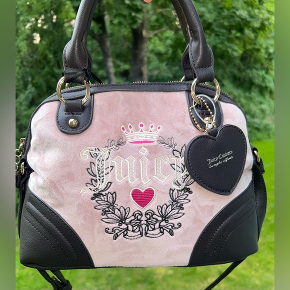 Juicy Couture | Bags | New Nwt Juicy Couture Heritage Dome Velour Satchel Bag Dusty Blush Pink ...